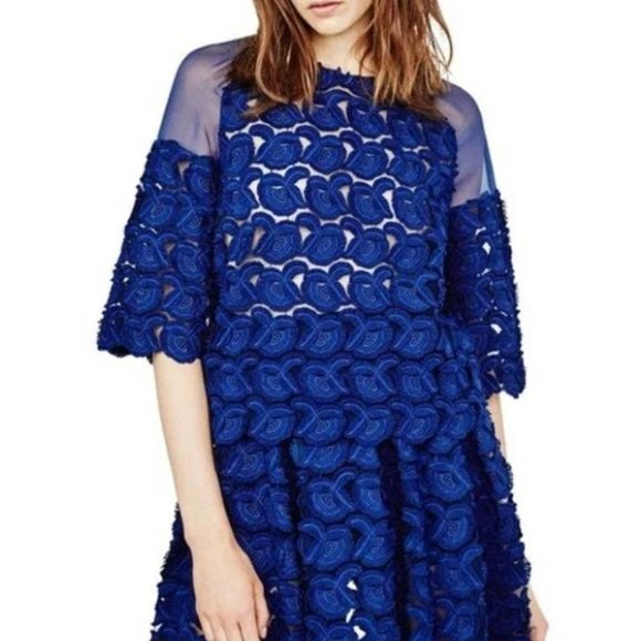 Maje | Tops | Maje Navy Blue Logan Floral Applique Top | Poshmark